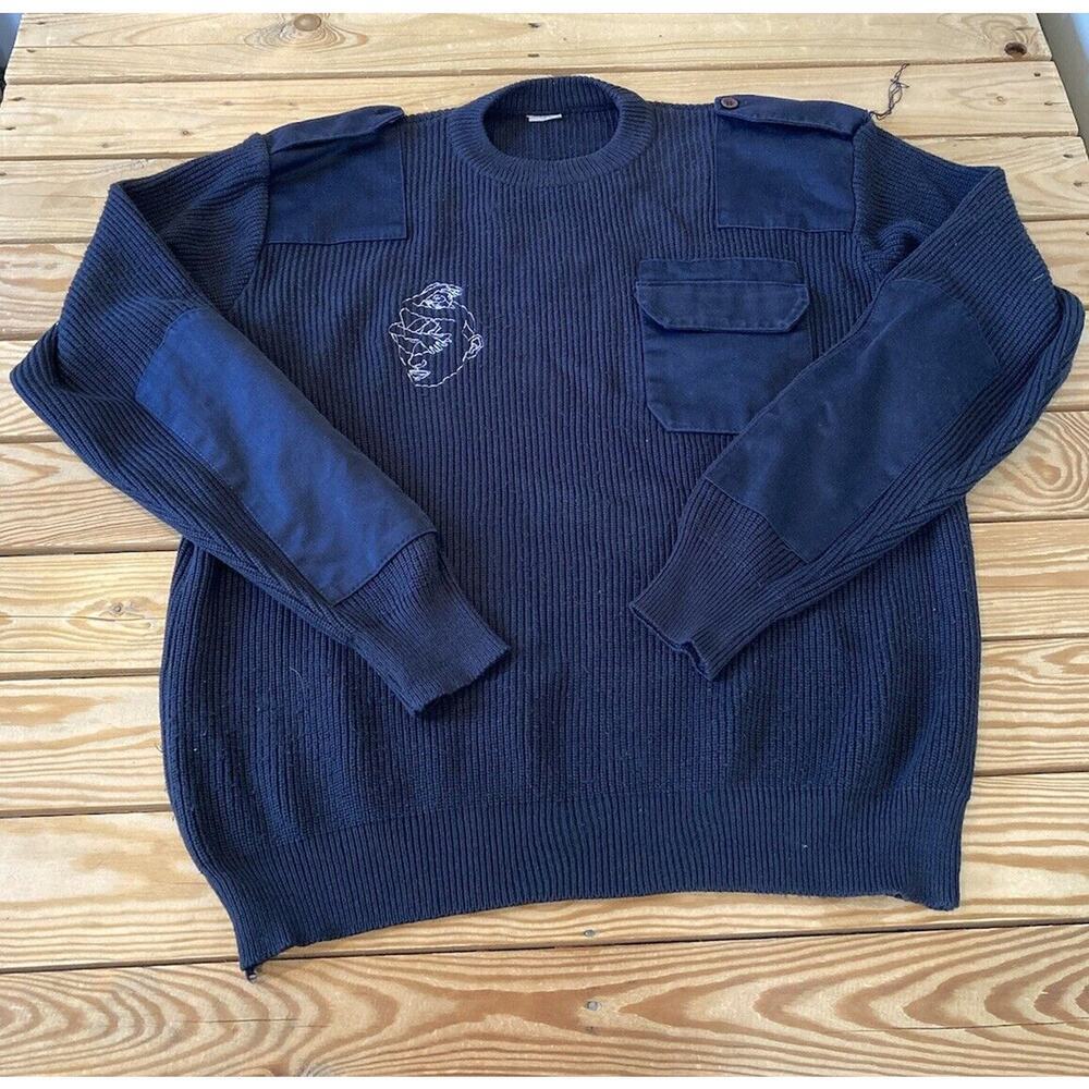 Vintage Drip For Fame Ribbed Military Navy Pocket Swe… - Gem